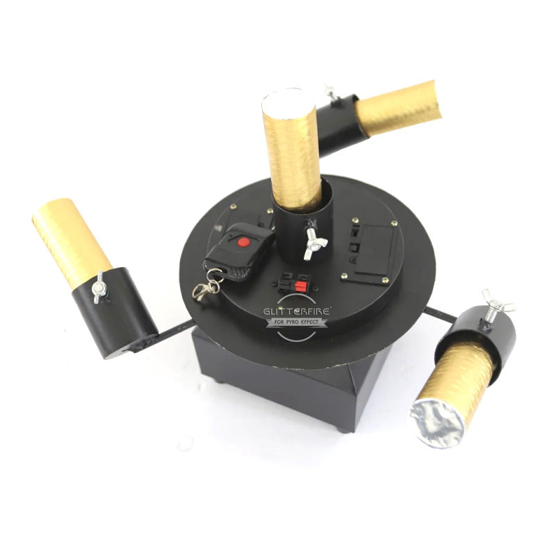 4 Head ground rotate cold fountain fireworks machine – Glitterfire